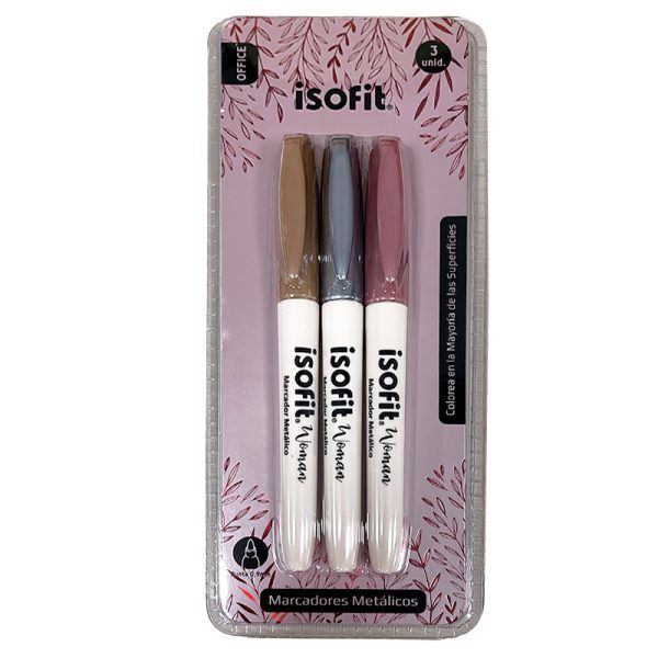 Marcador Metálico Puta Fina PL/DOR/ROSE - Isofit - BUALE