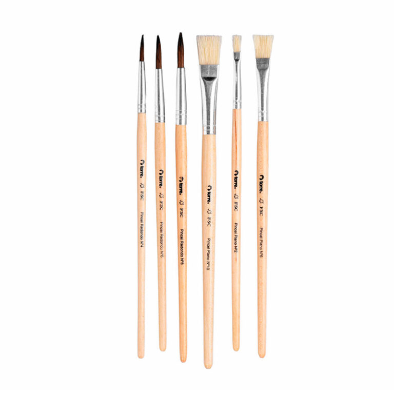 Pinceles Mixtos Plano Redondo - Torre - BUALE