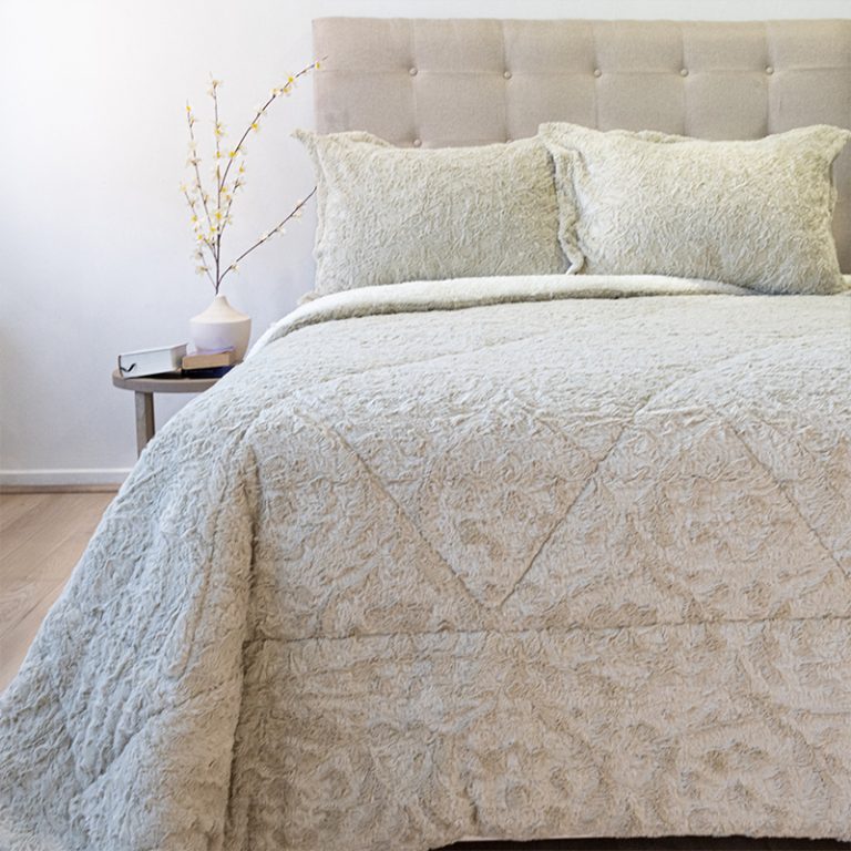 Cubrecama Plush Deluxe Sherpa 2 Plazas / Beige - Doral - BUALE