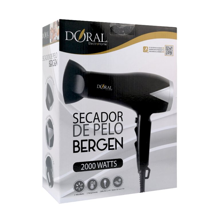 Secador de Pelo Bergen / Negro Plata - Doral - BUALE