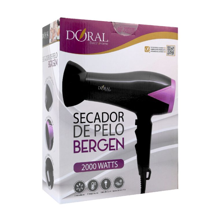 Secador de Pelo Bergen / Negro Rosa - Doral - BUALE